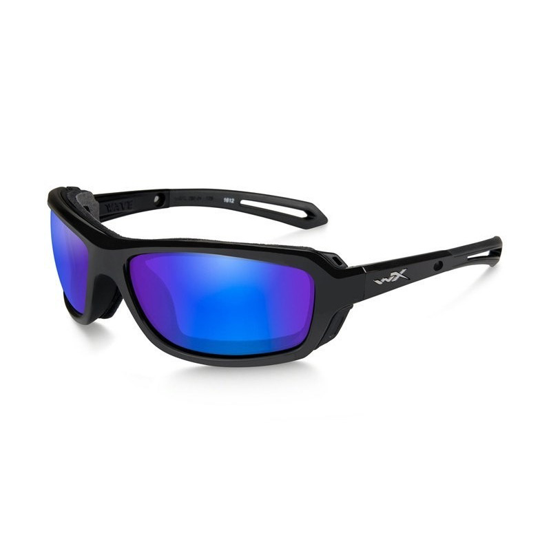 Okulary Wiley X Wave Polarized Blue Mirror Green Lens Gloss Black Frame ...